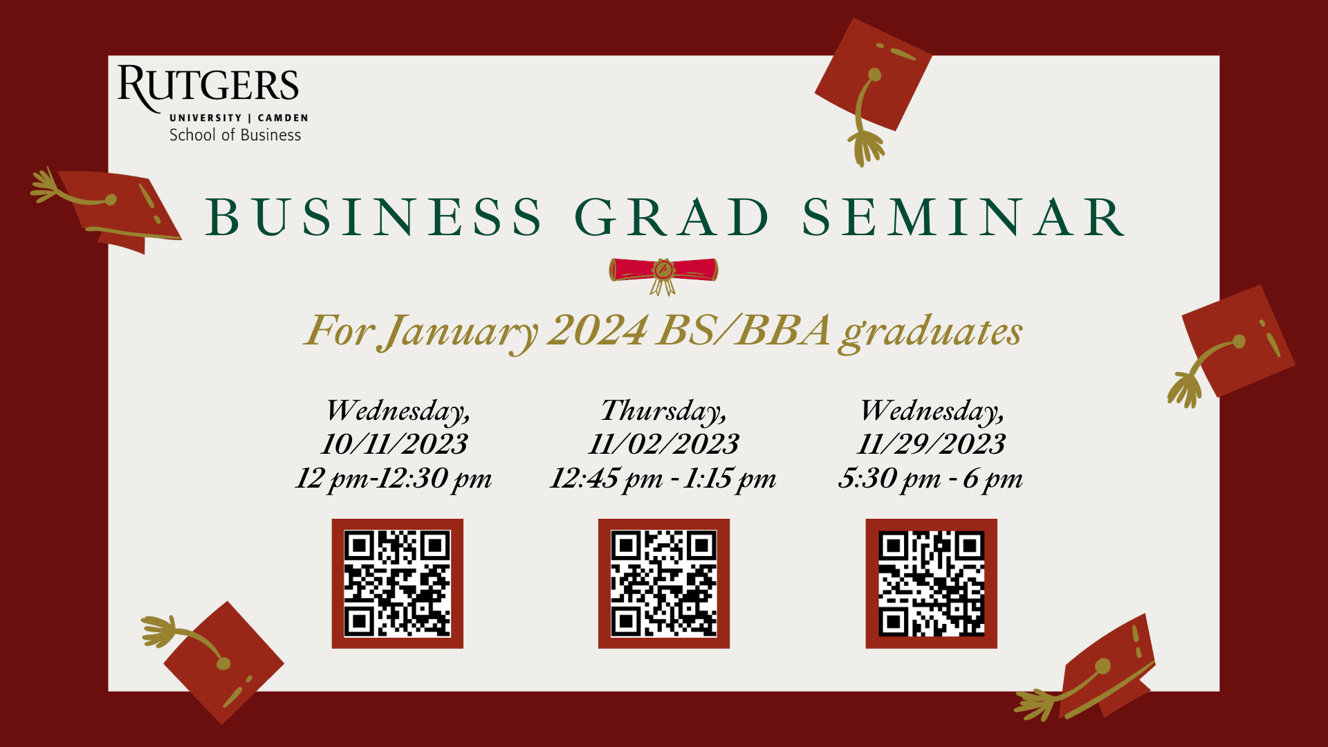 Graduation and Senior Year Planning - Rutgers School of Business - Camden